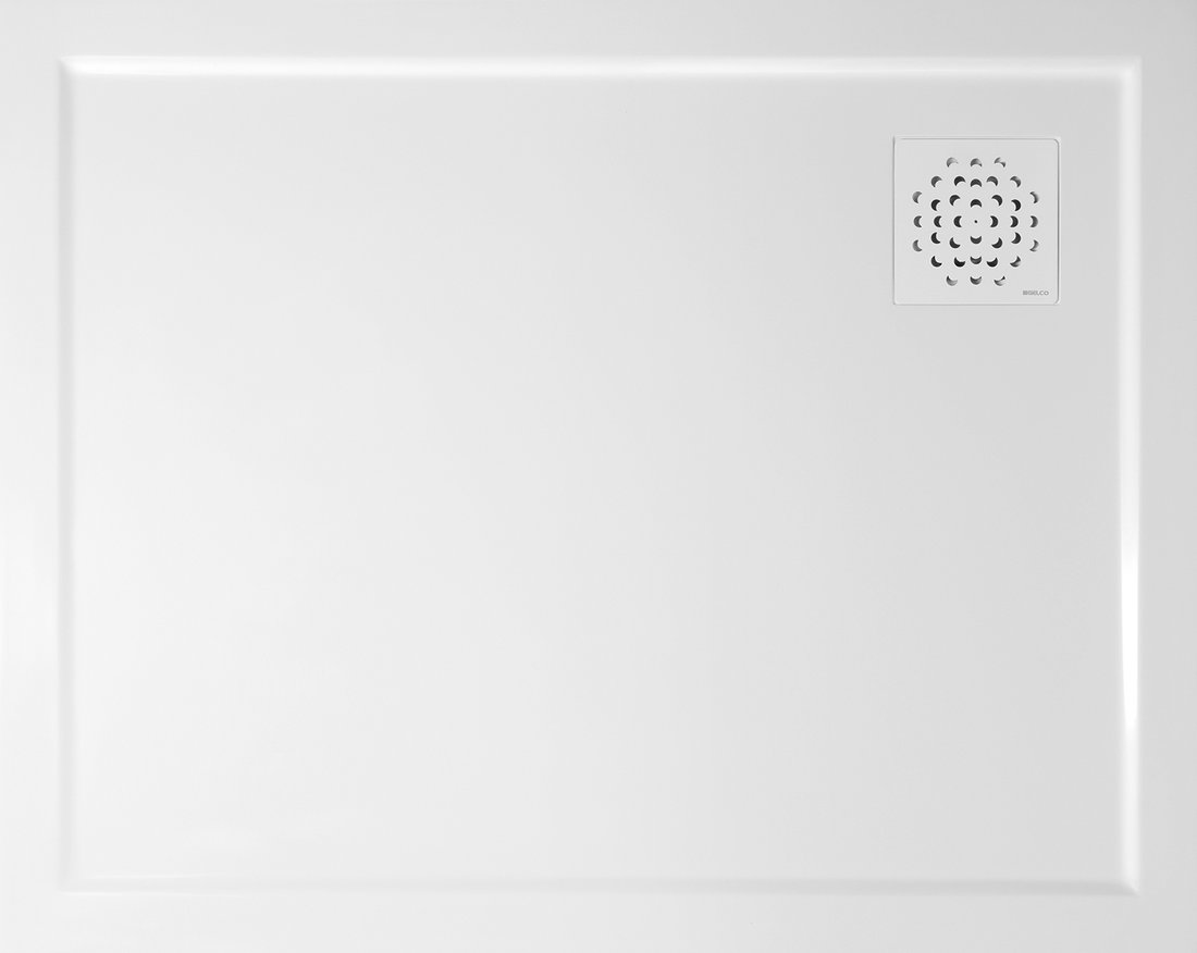 XENA Cultured Marble Shower Tray, rectangular 100x80cm, white : SAPHO E ...