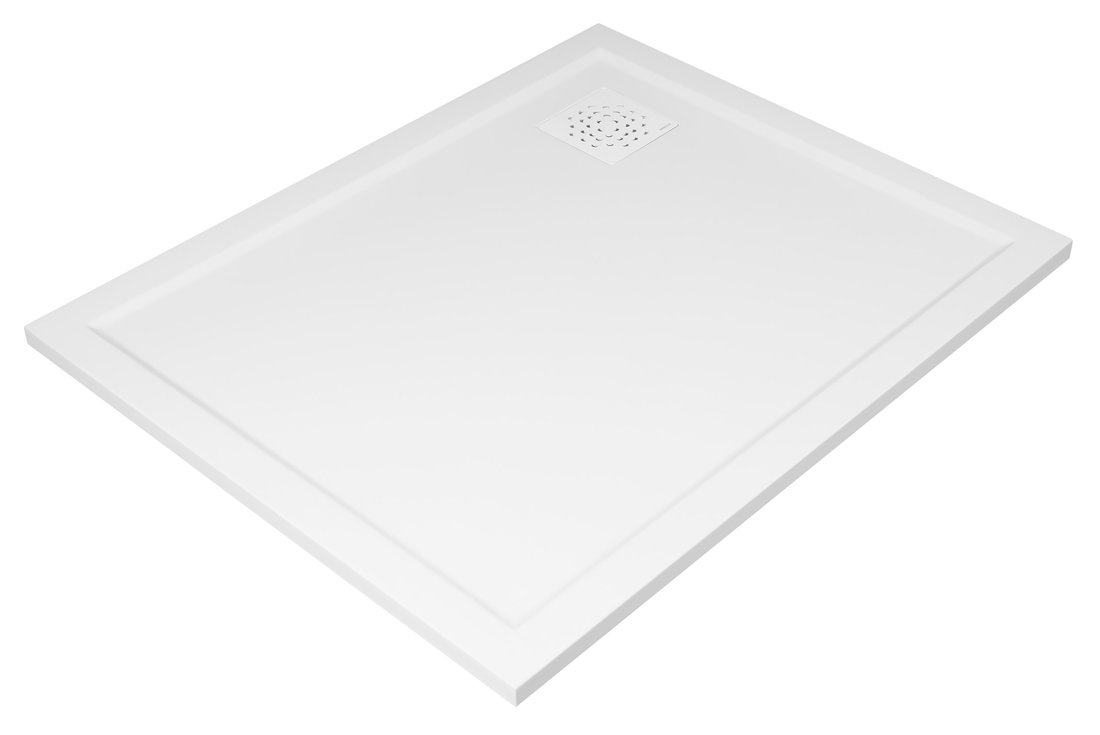 XENA Cultured Marble Shower Tray, rectangular 100x80cm, white : SAPHO E ...