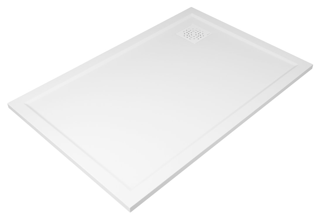 XENA Cultured Marble Shower Tray, rectangular 120x80cm, white : SAPHO E ...